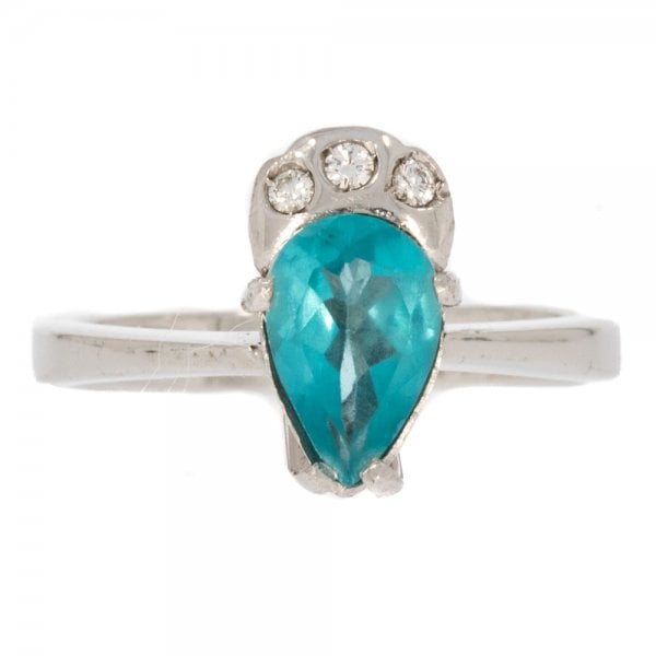 Vintage Apatite and Diamond Ring